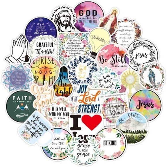 Office | Christian Stickers Pack Inspirational Jesus Faith Stickers ...